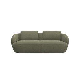 3-Sitzer FLEXLUX, B:217cm H:85cm T:102cm, gr&uuml;n, 100% Polyester, Sofas, "Torino, rund und bequem, Couch, Dreisitzer", Modernes, organisches