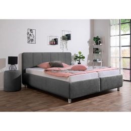 Maintal Polsterbett &raquo;Wiesenblick, in Samt &Struktur erh&auml;ltlich&laquo; mit Bettkasten, wahlweise in H2,H3 oder H4 grau Liegefl&auml;che L&auml;nge B: 200cm x 200cm, H&ouml;he Bett: