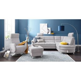 Sit & More sit&more Hocker &raquo;Cardoso&laquo; silber Luxus-Microfaser (90% Polyester, 10% Polyamid);Flachgewebe (100% Polyester);Struktur (100% Polyester) B/H/T: 58cm x 