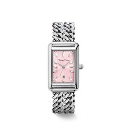 Thomas Sabo Damen Thomas Sabo Quarzuhr &raquo;Bold Elegance&laquo; Armbanduhr, Damenuhr, Edelstahlarmband, analog, Tag, Zirkonia (synth.) pink Einheitsgr&ouml;&szlig;e