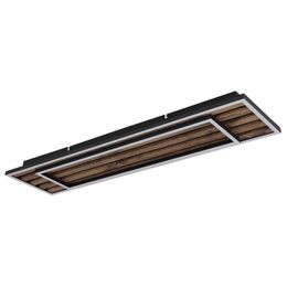 Globo LIGHTING LED Deckenleuchte &raquo;WOODY&laquo; LED-Modul 1 Stk. Warmwei&szlig; Deckenlampe, Wohnzimmer, Schlafzimmer, Design Lampe schwarz 1, H: 6cm, 1 Stk.