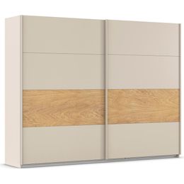 Rauch Schwebet&uuml;renschrank &raquo;Kleiderschrank Schrank Garderobe Schlafzimmerschrank MALVA&laquo; Bauchbinde abgesetzt in geb&uuml;rstetem Eiche Furnier MADE IN 