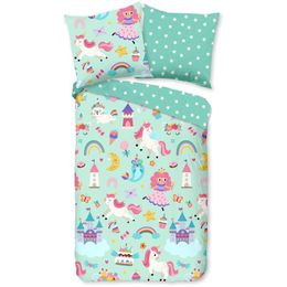 Good Morning Babybettw&auml;sche &raquo;Fantastic&laquo; 2 Stk. Baumwolle, Renforc&eacute;, Wendeoptik, Kind, Baby, M&auml;dchen, Fantasie gr&uuml;n Renforc&eacute;, Obermaterial: 100% 
