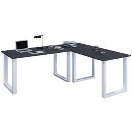 Vcm Vcm Holz Schreibtisch Eckschreibtisch schlicht 160x160 L Form links oder rechts Arbeitstisch Platte 80 cm tief Computertisch B&uuml;rom&ouml;bel - Lona U