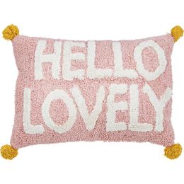 done. Dekokissen &raquo;CUSHION HAPPY HELLO LOVELY&laquo; rosa Baumwolle B/L: 40cm x 60cm, 1 Stk.