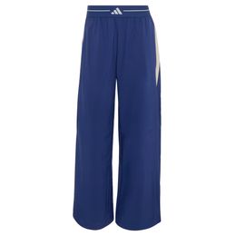 adidas Performance Sporthose 'Hyperglam Color Block Wide Woven' Damen Gr&ouml;&szlig;e M kobaltblau / wei&szlig;