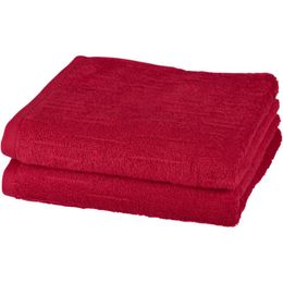 Ross Handtuch &raquo;Premium&laquo; 100% Baumwolle rot Frottier, Obermaterial: 100% Baumwolle B/L: 50cmx100cm, 2 Stk., Frottier