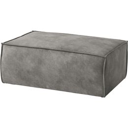 Hocker OTTO HOME, B:102cm H:42cm T:69cm, grau, 100% Polyester, Wohnzimmer, Hocker, "SHERWOOD Vintage Lederoptik Polsterhocker", passend zur