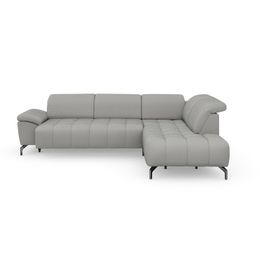 Sit & More sit&more Ecksofa &raquo;Cool L-Form&laquo; wahlweise mit Kopfteilverstellung und Vorziehsitz motorisch silber B/H/T: 272cm x 79cm x 220cm, Luxus-Microfaser Paris,
