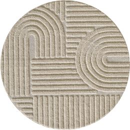 Teppich, H:20mm &Oslash;:120cm, beige, Ayyildiz Teppiche, Polypropylen, Wohnzimmer, Teppiche, "ART 1121, auch als L&auml;ufer und in Rund erh&auml;ltlich", Boho