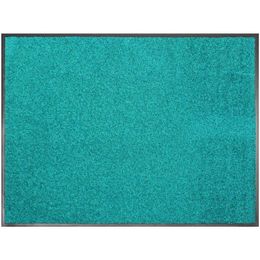 PRIMAflor-Ideen in Textil Fu&szlig;matte &raquo;CLEAN, Made in Belgium&laquo; rechteckig 8,5 mm H&ouml;he Schmutzfangmatte, gro&szlig;e Farbauswahl, waschbar blau Polyamid B : 