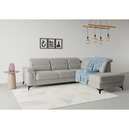 Sit & More sit&more Ecksofa &raquo;Sinatra L-Form&laquo; mit Ottomane, optional mit Kopfteilverstellung und Armteilfunktion grau 100% Polyester B/H/T: 251cm x 85cm x 220cm, 