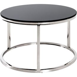 HAKU Beistelltisch &raquo;Sofatisch, Wohnzimmertisch&laquo; 1 Stk. tlg. rund - aus Metall Silber - &Oslash;/H 60/36 cm schwarz B/H/T: 60cm x 36cm x 60cm, Ablage lackiert