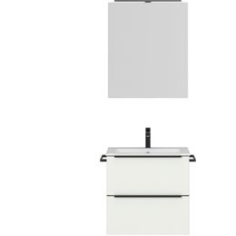 Nobilia Badm&ouml;bel-Set &raquo;Levere&laquo; vormontiert, mit Soft-Close, 2 Stk. tlg. wei&szlig; B/H/T: 61cmcm x 169cmcm x 48,7cmcm, Griffe schwarz