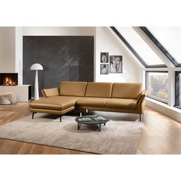 Die PlanBar Ecksofa &raquo;PN-EM23050, L-Form, Breite 289 cm&laquo; Optional mit Echtleder-R&uuml;cken, Kopfst&uuml;tze, Sitz- und Armverstellung braun B/H/T: 289cm x 180cm