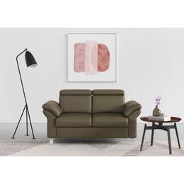 Sit & More sit&more 2-Sitzer &raquo;Arngast&laquo; inklusive Federkern und Kopfteilverstellung gr&uuml;n B/H/T: 156cm x 84cm x 93cm, NaturLEDER , R&uuml;cken echtes Leder