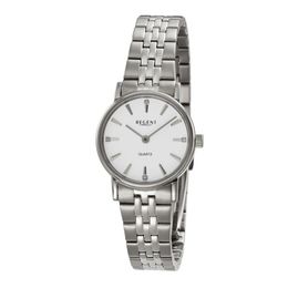 Regent Uhren Regent Damen Quarzuhr Armbanduhr, Damenuhr, Edelstahlarmband, analog, Glassteine Einheitsgr&ouml;&szlig;e