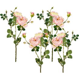 Kunstblume Creativ green, H:63cm, rosa, Kunststoff, Polyester, Kunstpflanzen, 4er Set