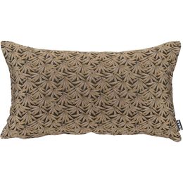 HOCK Dekokissen &raquo;Caja&laquo; mit Pflanzenbl&auml;ttern, Kissenh&uuml;lle mit F&uuml;llung, 1 St&uuml;ck schwarz Polyester B/L: 30cm x 50cm, 1 Stk.