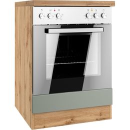 KOCHSTATION Herdumbauschrank &raquo;KS-Virginia,neu in verbesserter Ausf&uuml;hrung&laquo; Stauraum, Breite 60 cm, H&ouml;he 85 cm, Nische f&uuml;r Ofen B/H/T: 56/59/55 cm braun
