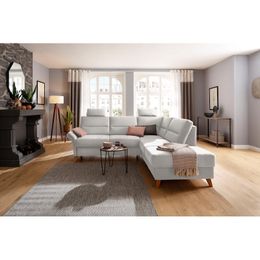 OTTO home Ecksofa &raquo;Westerland L-Form&laquo; Federkern-Polsterung, wahlweise mit Schlaffunktion, Bettkasten silber 98% Polyester 2% Polyamid B/H/T: 238cm x 