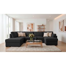 Wohnlandschaft OTTO HOME, B:309cm H:88cm T:224cm, grau, 100% polyester, Sofas, "Citry", Breite 309 cm, Chenille, Bettfunktion, Bettkasten, U-Form