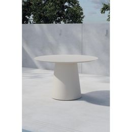 Gartentisch &raquo;Lanzo, runde Esstafel f&uuml;r den Au&szlig;enbereich&laquo; Outdoortisch rund, Aluminiumgestell (&Oslash;120 cm), wetterfest beige B/H/T: 120cm x 75cm x 120cm 