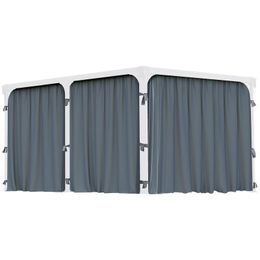Pavillonseitenteil Vorhangset 4m und 5m 217 x 465cm grau Einheitsgr&ouml;&szlig;e