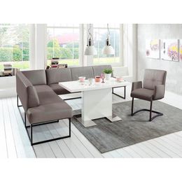 exxpo - sofa fashion Eckbank &raquo;Affogato, hoher Sitzkomfort, bequem&laquo; Frei im Raum stellbar braun Struktur: Webvelour 100% Polyester B/H/T: 197cm x 82cm 