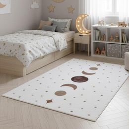 Ayyildiz Teppiche Kinderteppich &raquo;COCO 1136 , auch in rund erh&auml;ltlich&laquo; rechteckig 8 mm H&ouml;he Waschbar bei 30 &deg;C, rutschhemmend, OEKO-TEX zertifiziert, Sonne Mond braun B 