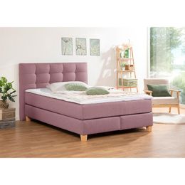 Home Affaire Boxspringbett &raquo;Moulay&laquo; inkl. Topper, in 3 H&auml;rtegraden, TFK auch in H&auml;rtegrad 4 lila Struktur, Liegefl&auml;che B/L: 140cm x 200cm Betth&ouml;he: 