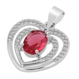 Adelia&acute;s ADELIA ́S Damen Kettenanh&auml;nger "Anh&auml;nger &ndash; Herz Herzanh&auml;nger aus 925 Silber mit Zirkonia", Silber 925 (Sterlingsilber), rot, Silber 925