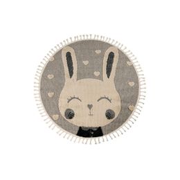 Kayoom Kinderteppich &raquo;Modena 420&laquo; rund 11 mm H&ouml;he auch in rund, Kurzflor, Hoch Tief, mit Fransen Polypropylen &Oslash; 133cm 1 Stk., 11mm, &Oslash; 133cm