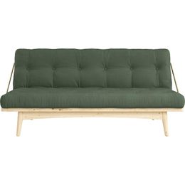 Karup Design Schlafsofa &raquo;Folk&laquo; aus massiven Kiefernholz, inkl. Futonmatratze gr&uuml;n 80% Baumwolle + 20% polyester B/H/T: 190cm x 90cm x 130cm, Gestell: Natur