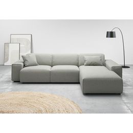 Ecksofa Home Affaire, B:294cm H:71cm T:191cm, silber, 96% Polyester, 4% Polyacryl, Wohnzimmer, Sofas, "Glimminge auch in Breitcord, Feincord, Boucl&eacute;
