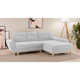 Home Affaire Ecksofa &raquo;Ahrdorf mit Bettfunktion und Bettkasten, Ma&szlig;e: B/H/T 268/86/175 cm&laquo; L-Form mit 3 R&uuml;ckenkissen und moderne gerundete Armlehnen 