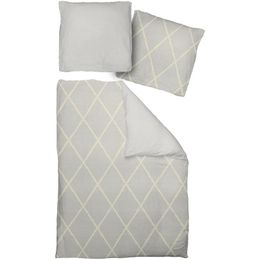 Adam Bettw&auml;sche &raquo;Casket Valdelana light&laquo; 2 Stk. aus 100 % Bio-Baumwolle, 2 teilig - Bettw&auml;sche Set silber Renforc&eacute;, Obermaterial: 100% Baumwolle B/L: 155cm