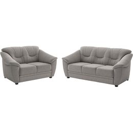 Sit & More sit&more Polstergarnitur &raquo;Savona&laquo; 2 tlg. Set: 2- & 3er-Sofa, mit Federkern grau B/H/T: 90cm x 90cm, Flachgewebe