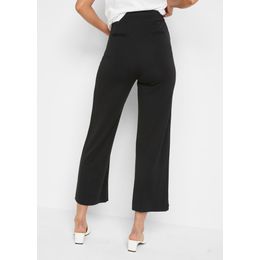 bonprix Damen Umstandshoseschwarz, Gr. 38, unifarben, Web, Obermaterial: 68% Viskose, 28% Polyester, 4% Elasthan, Hosen, Culotte in 7/8-L&auml;nge,