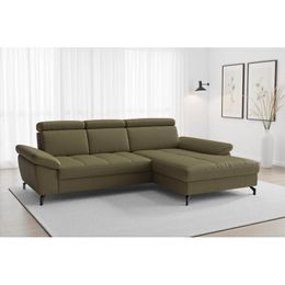 Sit & More sit&more Ecksofa &raquo;Vanity L-Form, B: 264 cm, Leder&laquo; Inkl.Sitz-,Kopf-und Armteilverstellung gr&uuml;n B/H/T: 264cm x 84cm x 181cm, NaturLEDER Stoff, 