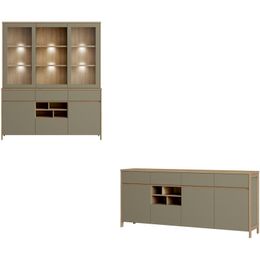 Home Affaire Wohnwand &raquo;Stranda, moderne Anbauwand, Komplettset im Scandi-Style&laquo; 2 Stk. tlg. Holzwerkstoff B/H/T: 193cmcm