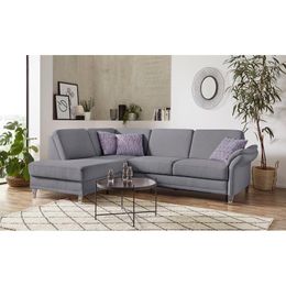 Sit & More sit&more Ecksofa &raquo;Clio L-Form&laquo; wahlweise mit Schlaffunktion und Bettkasten, inklusive Federkern grau B/H/T: 254cm x 89cm x 190cm, Struktur, Ottomane 