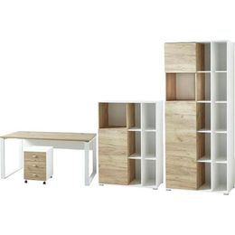 Germania B&uuml;rom&ouml;bel-Set &raquo;GW-Lioni&laquo; Set, 4 tlg. wei&szlig; Holzwerkstoff, Metall Holzwerkstoff Metall
