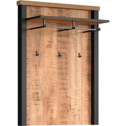 Home Affaire Garderobenpaneel &raquo;Elda&laquo; 1 Stk. tlg. Wandpaneel mit Ablage, 1 Kleiderstange, 3 Haken &ndash; (B/T/H) 73/27/95 cm Holzwerkstoff, Metall B/H/T: 