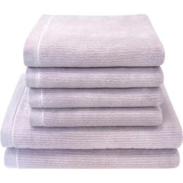 Dyckhoff Handtuch Set &raquo;Landscape&laquo; Set 6 Stk. Walkfrottier 4 Handt&uuml;cher (50x100cm), 2 Duscht&uuml;cher (70x140cm) lila Walkfrottier, Obermaterial: 100% Baumwolle 6 