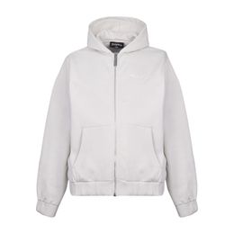 DROPSIZE Herren Sweatjacke "Dropsize HEAVY OVERSIZE EMBO ZIPPER HOODIE"wei&szlig;onyx, Gr. S, 70% Baumwolle, 30% Polyester, Sweatjacken