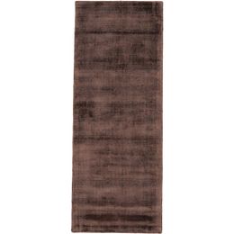 CarpetFine Teppich &raquo;Ava Viskoseteppich&laquo; rechteckig 13 mm H&ouml;he Seidenoptik, leichter Glanz, auch als L&auml;ufer erh&auml;ltlich braun Viskose B : 60cm 1 Stk., 