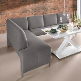 exxpo - sofa fashion Eckbank &raquo;Intenso, modern, 263/198 cm (B/T)&laquo; hohe Bodenfreiheit, frei im Raum stellbar, hoher Sitzkomfort grau NaturLeder;