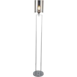 Searchlight Stehlampe "Stehlampe Catalina, 1-flammig", 1, &Oslash; 22cm H: 144cm, 1 Stk., silber, Wohnzimmer, Leuchten, Rauchglas-Optik