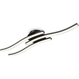 B.K.LICHT LED Deckenleuchte &raquo;BK_DL1432 LED Deckenlampe, 3.000K Warmwei&szlig;, 3x 6 Watt, 3x 480 Lumen&laquo; LED-Modul 1 Stk. Warmwei&szlig; Geschwungende Deckenlampe, L&auml;nge: 